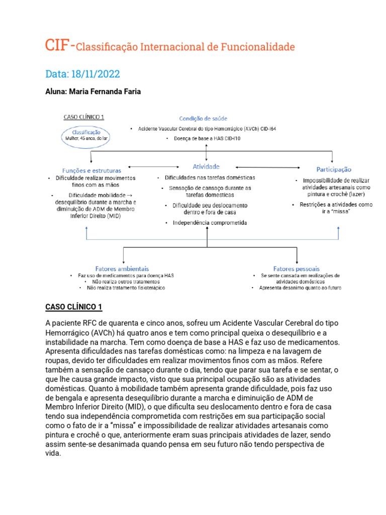 CIF-Classificação Internacional de Funcionalidade | PDF
