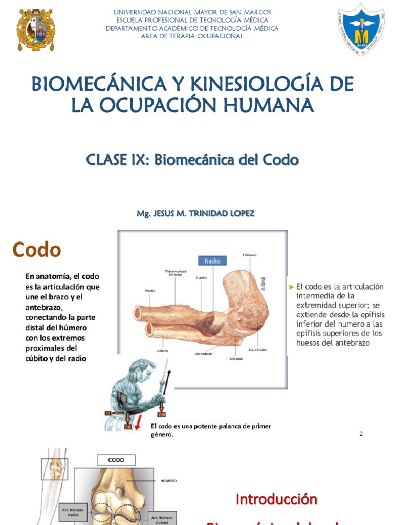 CLASE IX - Biomecanica Del Codo | PDF | Codo | Anatomía