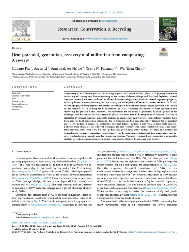 Potencial de Calor, Recuperación y Reutilización Mediante El Compostaje | PDF | Biodegradation ...