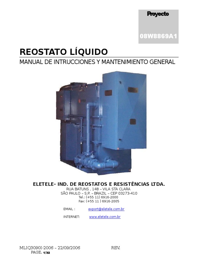 Idoc - Pub Manual Reostato Liquido Eletele | PDF