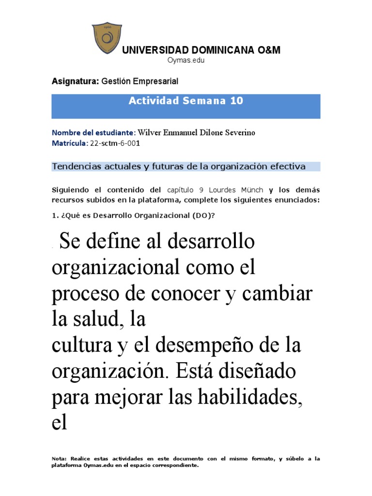 Desarrollo Organizacional en Oymas.edu | PDF | Calidad (comercial ...