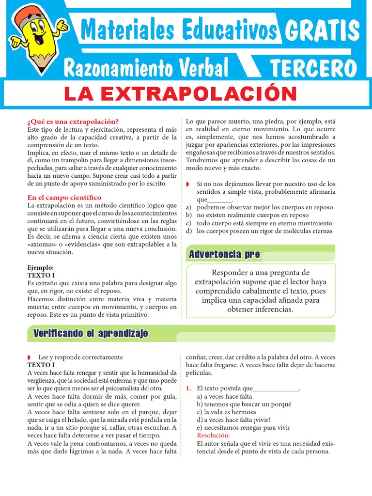 Qué Es Una Extrapolación para Tercer Grado de Secundaria | PDF | Miguel (Arcángel)