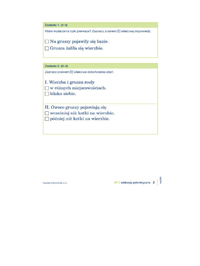 Diagnoza - J.pol Klasa 2 Cz2 | PDF