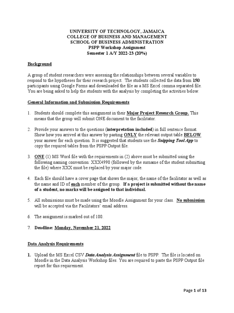 PSPP Workshop Assignment Sem 1 2022 23 | PDF