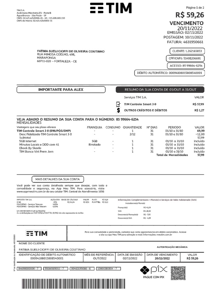 Fatura - Compress TIM | PDF