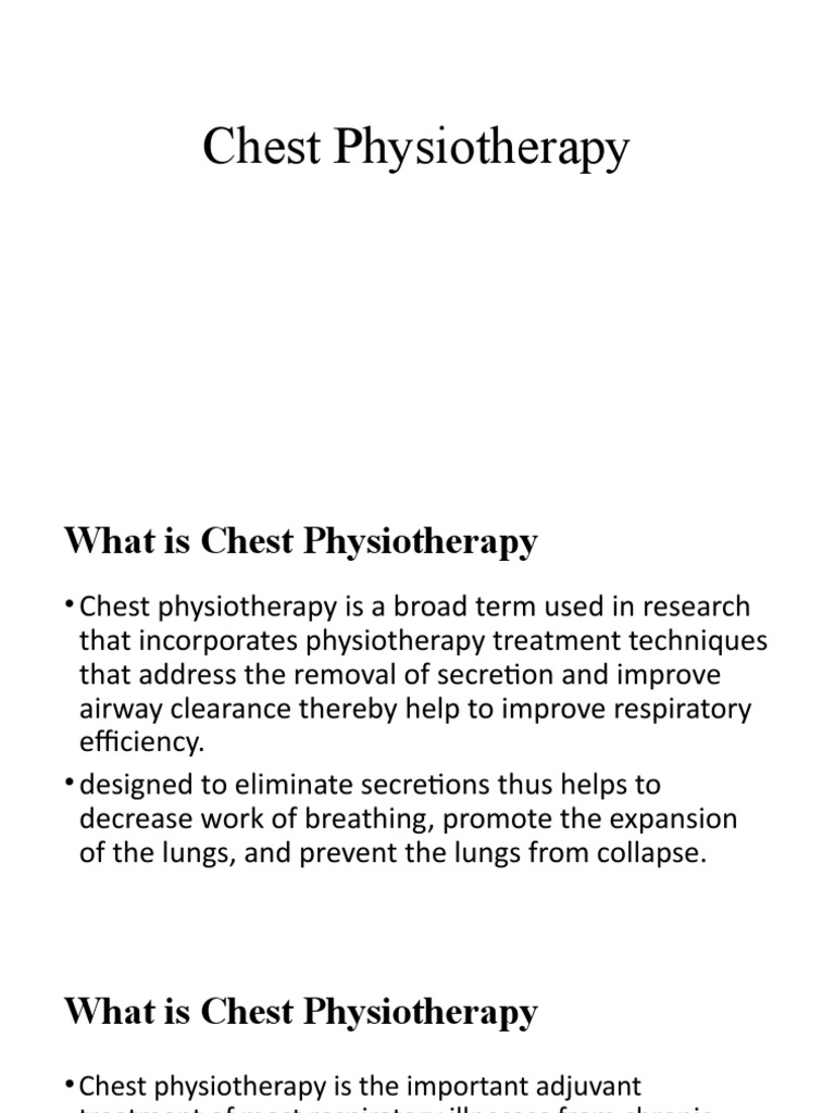 Chest Physiotherapy | PDF