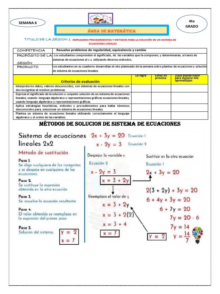 Semana 6 Sist. de Ecuaciones | PDF