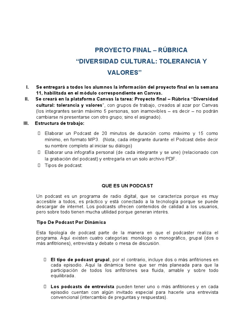 Guia Proyecto Final - 2022-2 | PDF | Podcast