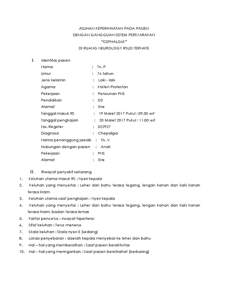 Askep Cephalgia | PDF