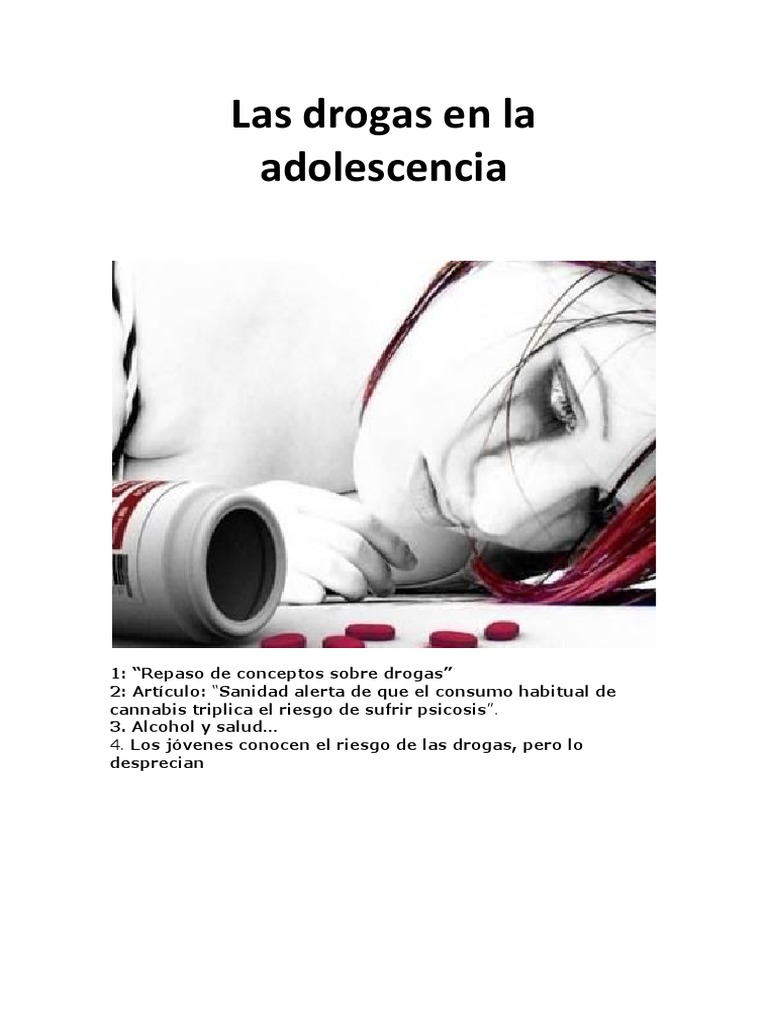 Las Drogas En La Adolescencia 33263 Pdf Drogas Cannabis Droga