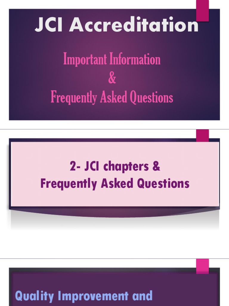 JCI Accreditation Presentation 2 | PDF | Joint Commission | Patient