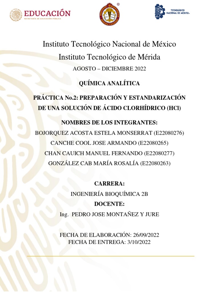 Preparación y Estandarización de HCl | PDF | Valoración | Química