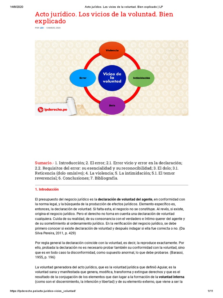 Los Vicios de La Voluntad. Bien Explicado | PDF | Intención (Derecho Penal) | Violencia