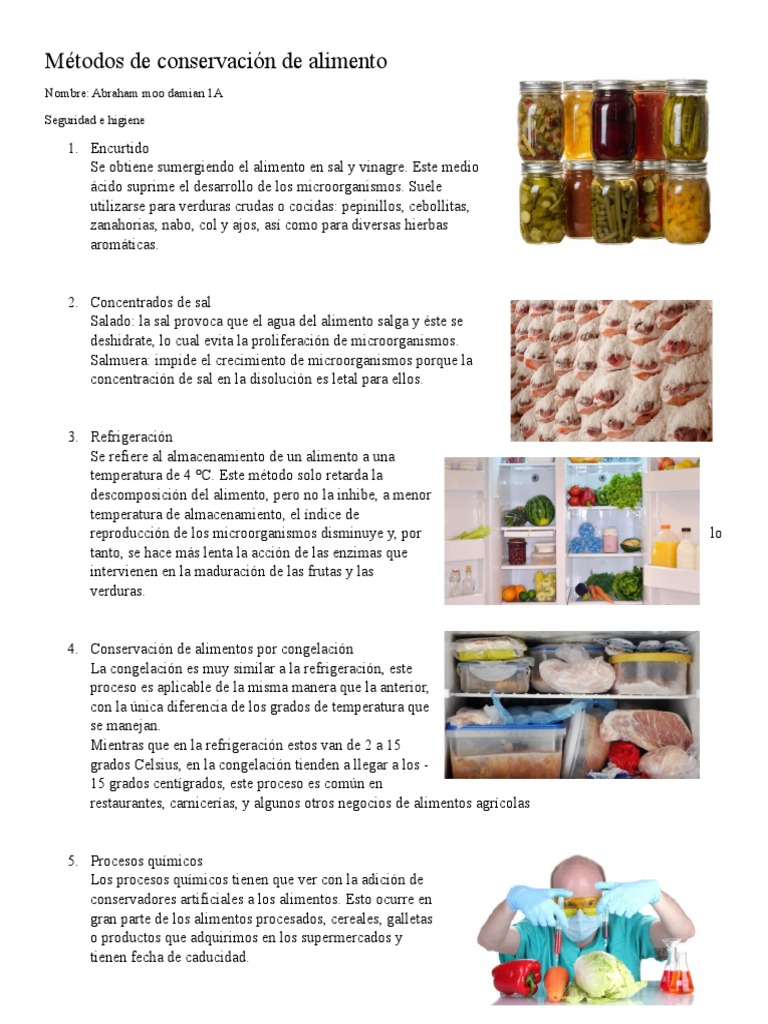 Métodos de Conservación de Alimento | PDF | Conservación de los ...
