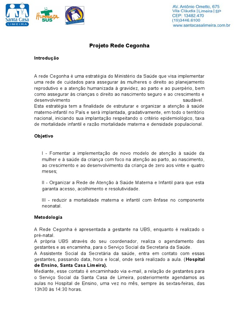 Projeto Rede Cegonha Atualizado | PDF