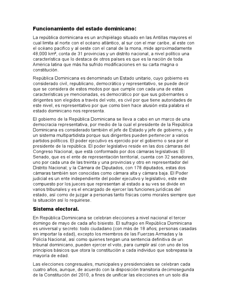Erica Feliz Mejia - Funcion Del Estado Dominicano | PDF