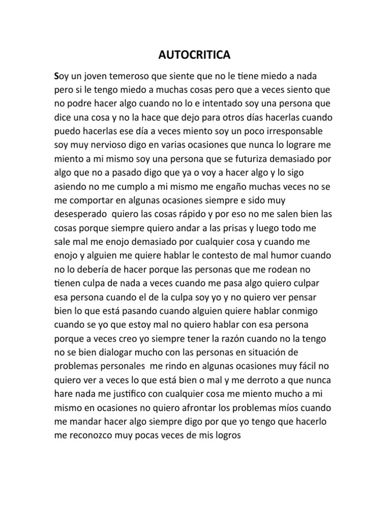 AUTOCRITICA | PDF