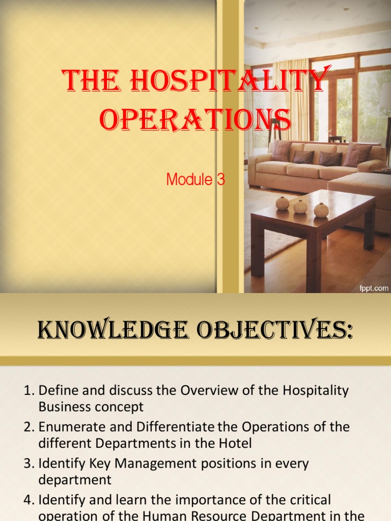 Module 3 - Hospitality Operations Management | Download Free PDF ...