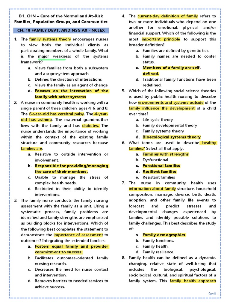 B1. CHN Care of Normal and at Risk Families Communities | Download Free ...