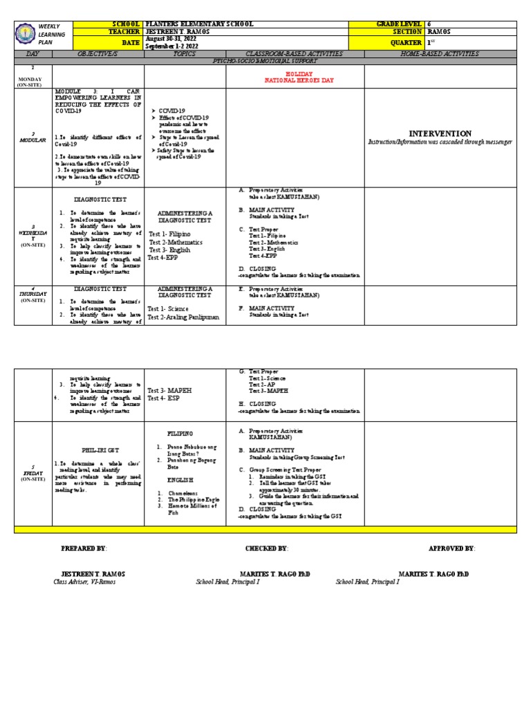 WLP WEEK 2, Diagnostic GST | PDF | Learning | Education Theory