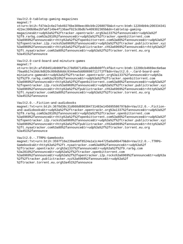 Magnet Links-Vault2.0 | PDF