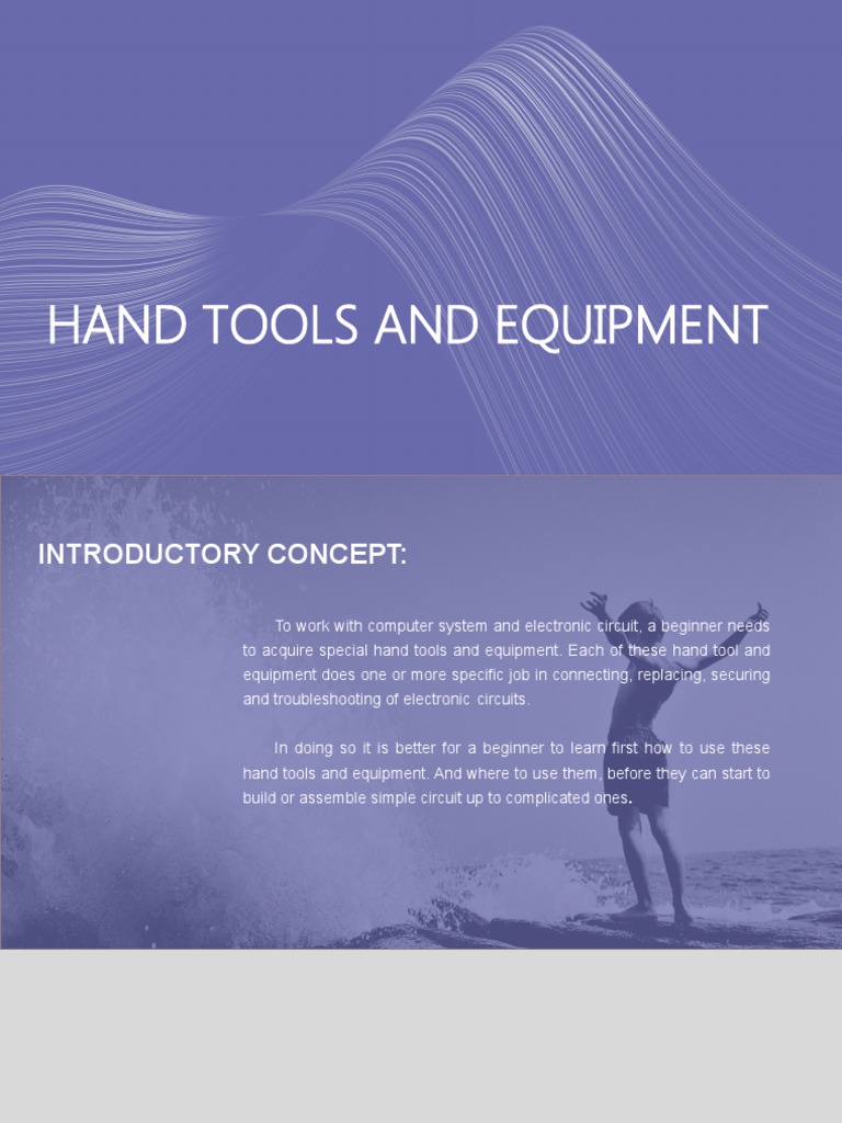 Basic Electronic Hand Tools and Equipment | PDF