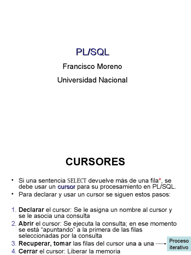 Pres 03 BDII | PDF | Pl / Sql | Estructura de datos de matriz