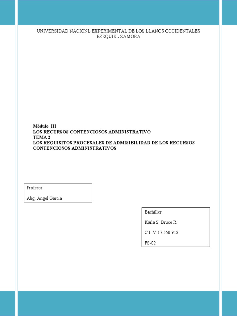 Módulo III Tema 2 Karla Bruce FS02 | PDF | Ley procesal | Estatuto de ...