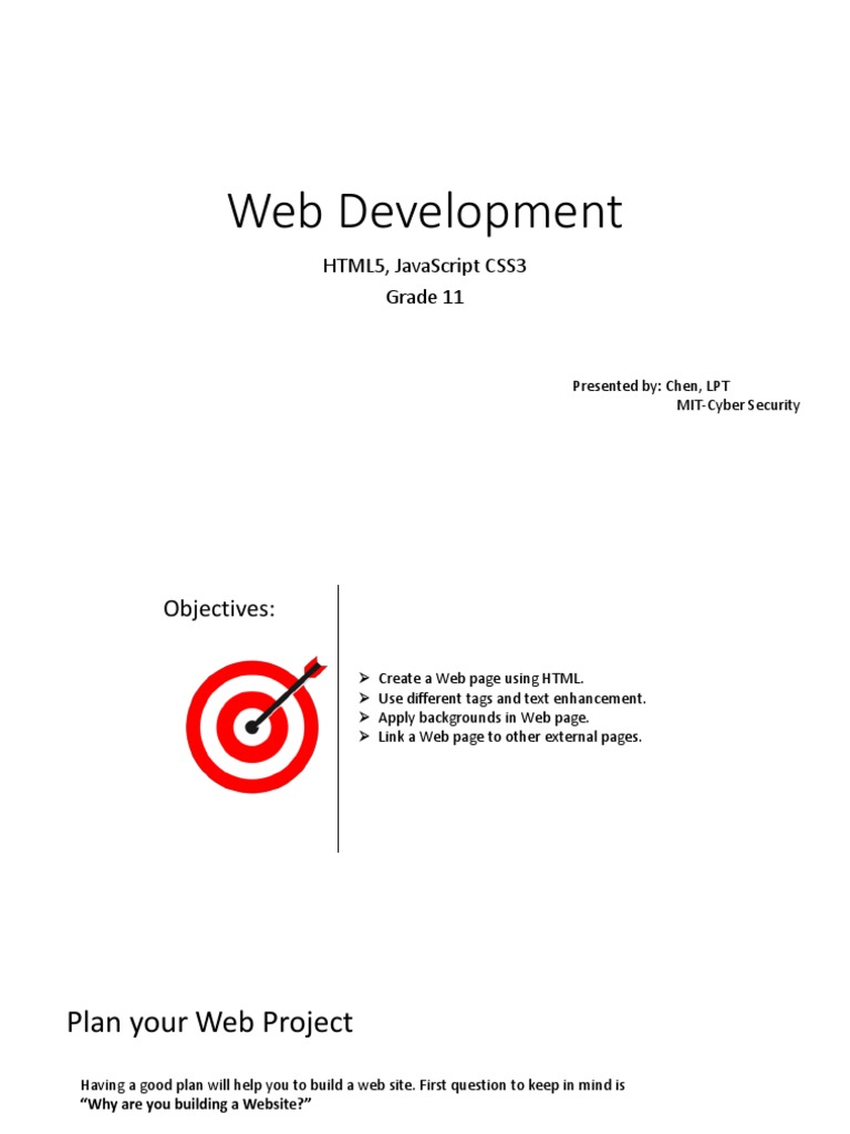 G11 Lesson 1 PART2 BASIC HTML | Download Free PDF | Html Element | Web ...