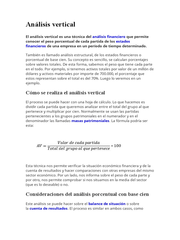 4D ANALISIS VERTICAL Concepto | PDF | Hoja de balance | Business