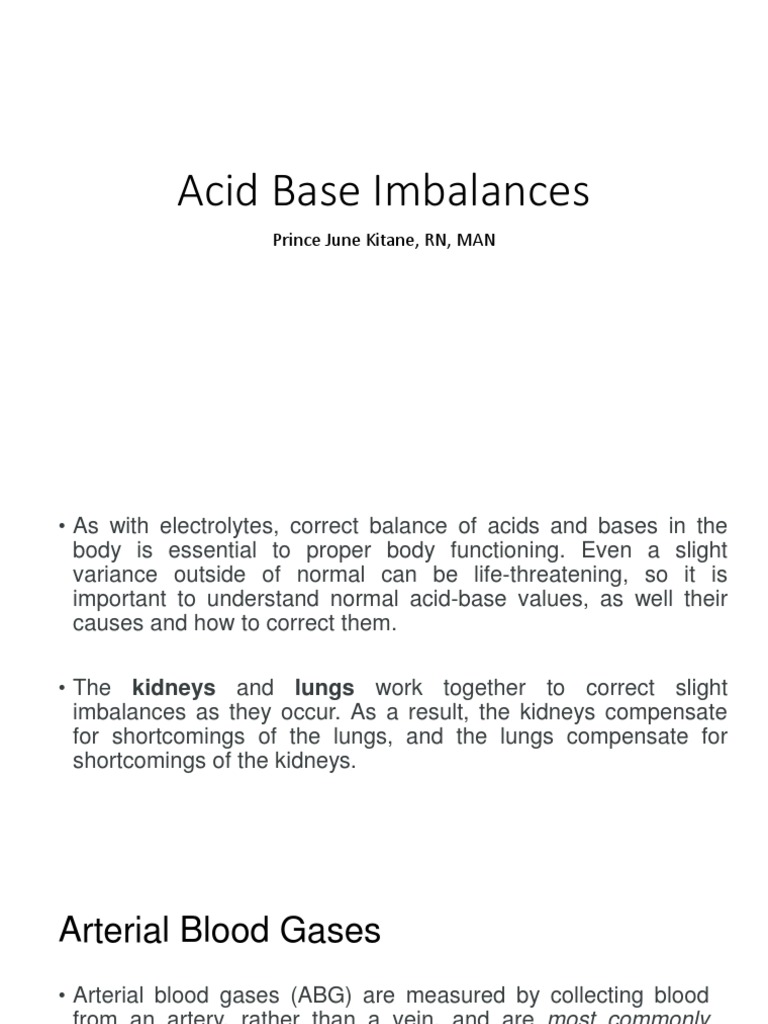 Acid Base Imbalances | PDF Acid Base Imbalances | PDF