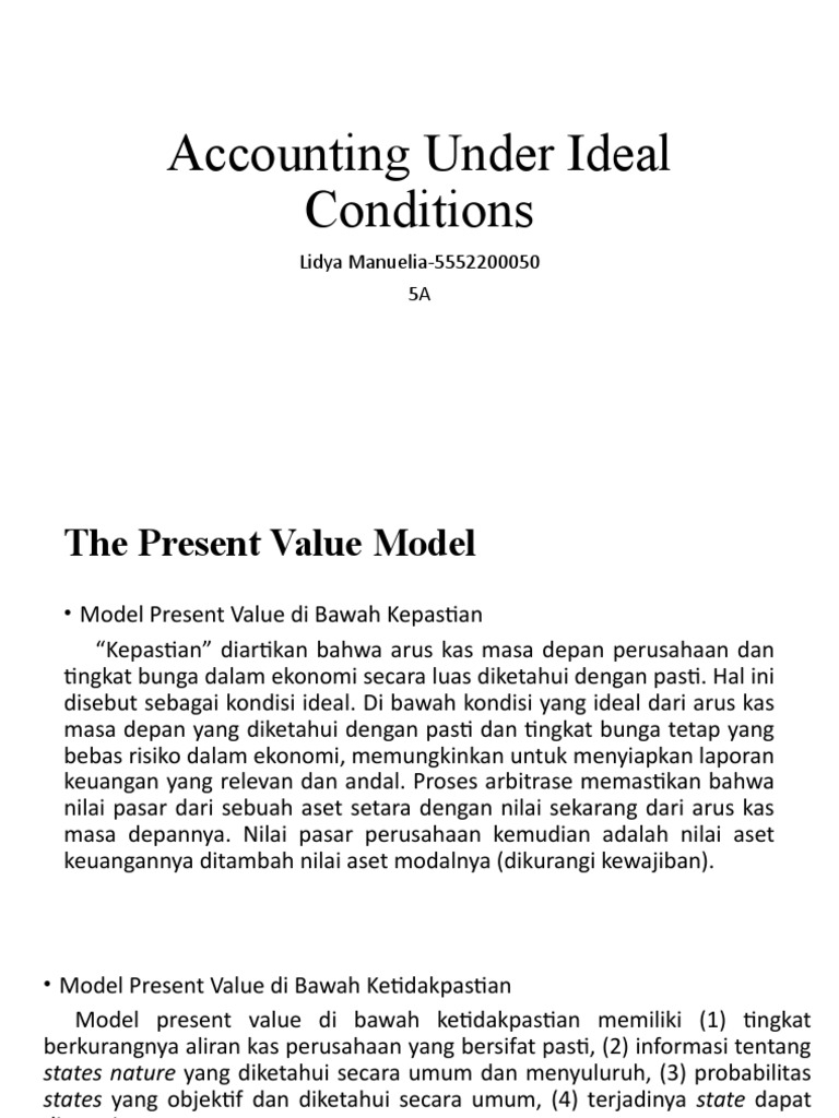 Chapter 2 - Accounting Under Ideal Conditions | PDF