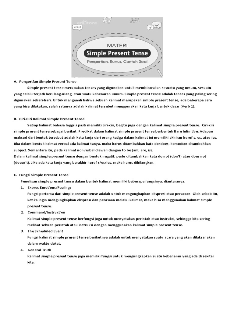 Pengertian Simple Present Tense | PDF