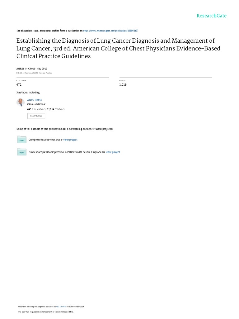 ACCP Lung Cancer 2013 | PDF | Lung Cancer | Cytopathology