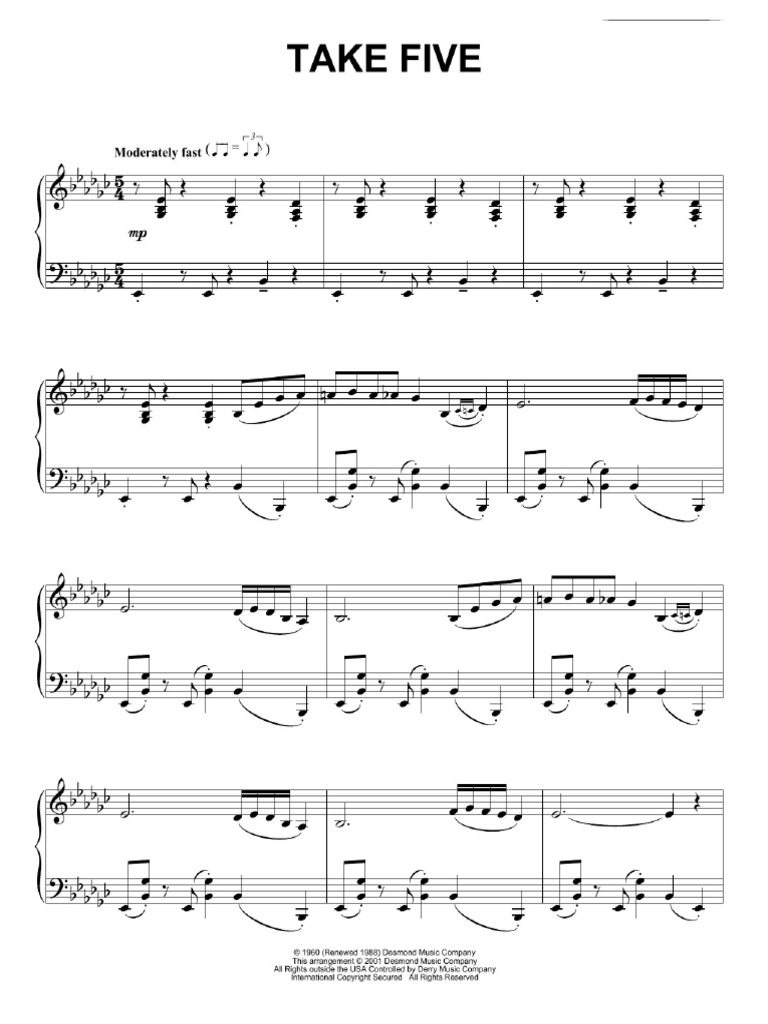 Take Five - Piano | PDF