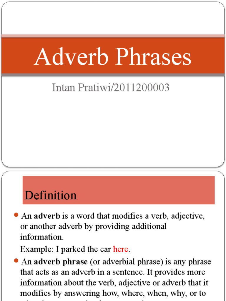 Adverb Phrases | PDF