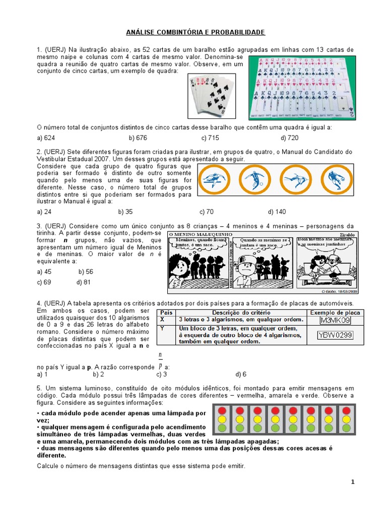 Atividade de An. Combinatória e Probabilidade | PDF | Código genético | RNA