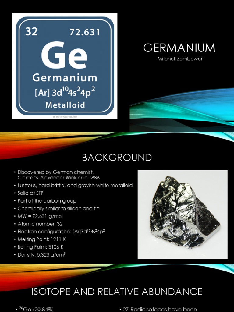 MZ Germanium Presentation | PDF | Germanium | Semiconductors
