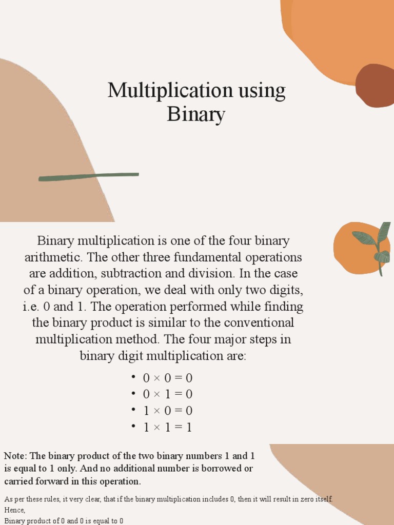 Binary Multiplication and Division | PDF | Division (Mathematics) | Mathematical Notation