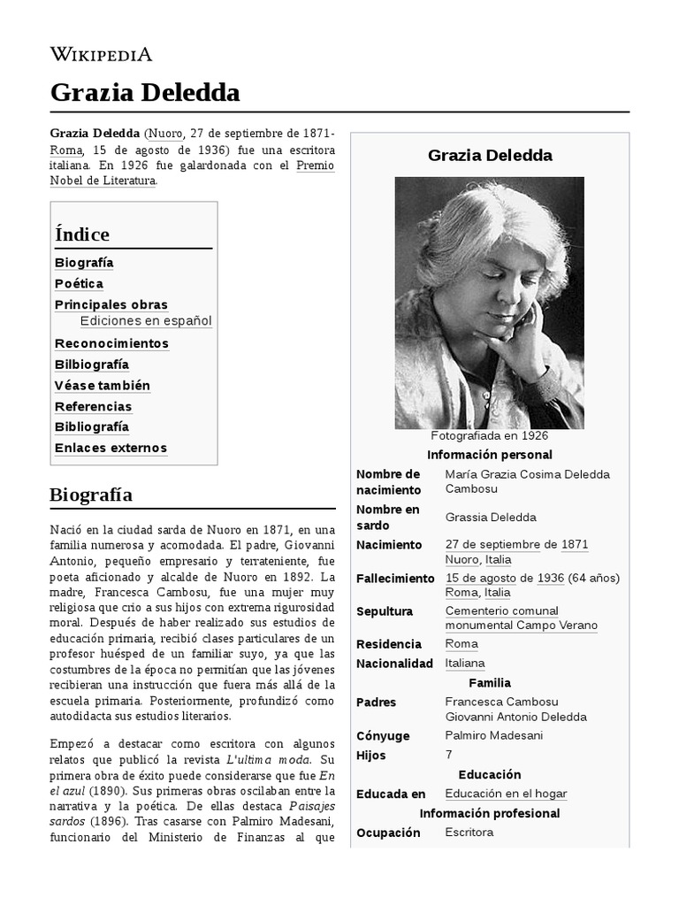 Grazia Deledda | PDF | Poesía | Clásicos