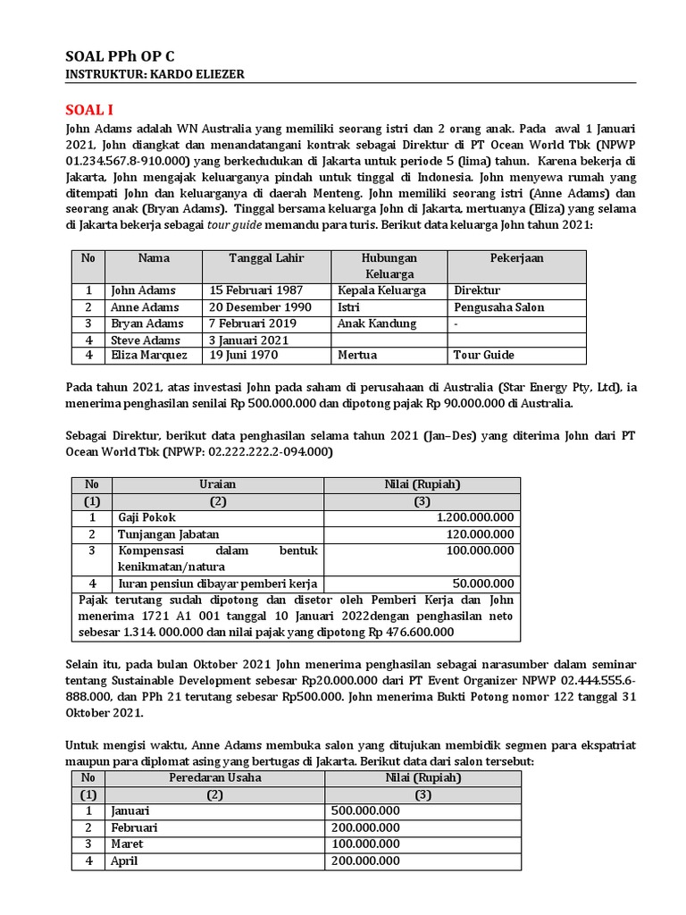 Soal PPH OP C Model 2021 Model 2 | PDF