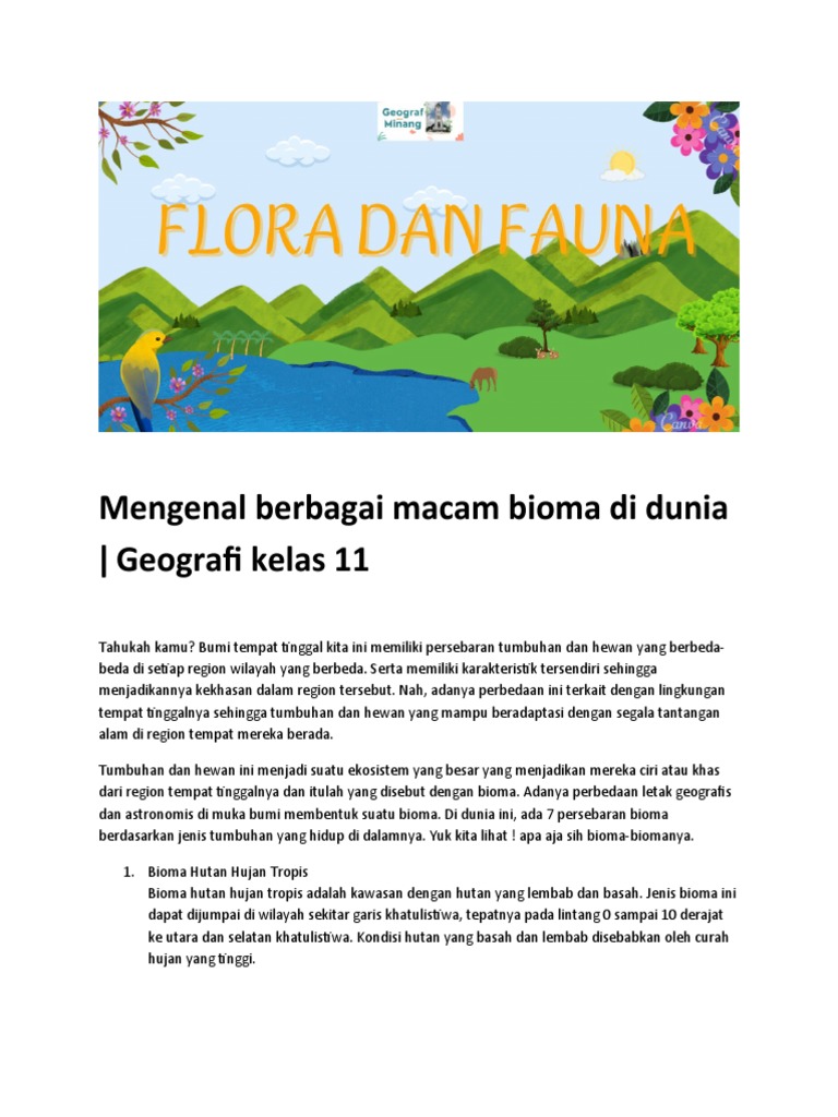 Bioma Dunia untuk Geografi Kelas 11 | PDF