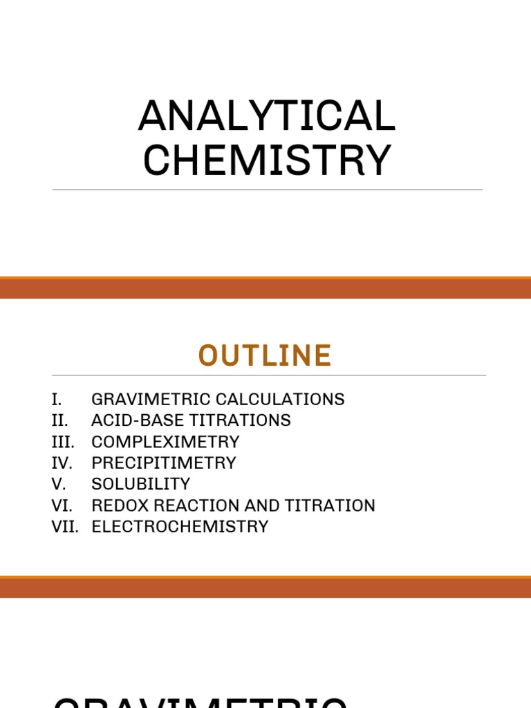 Analytical Chemistry Review | PDF | Titration | Chemistry
