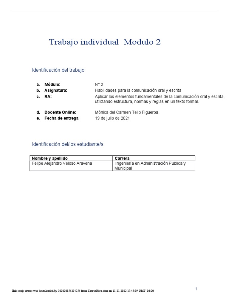 TI M2 Habilidades para La Comunicacion Oral y Escrita | Descargar gratis PDF | Comunicación ...