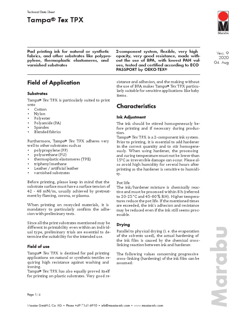 TPX TDS V9 0820 Pim | PDF