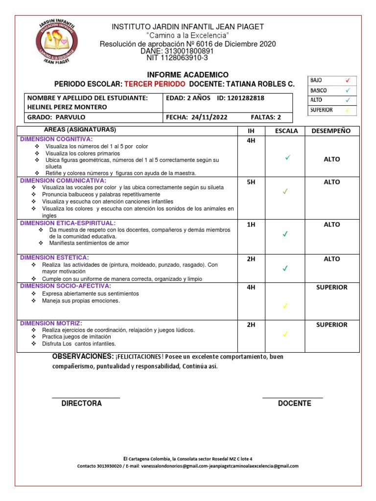 Informes Del Tercer Periodo | PDF