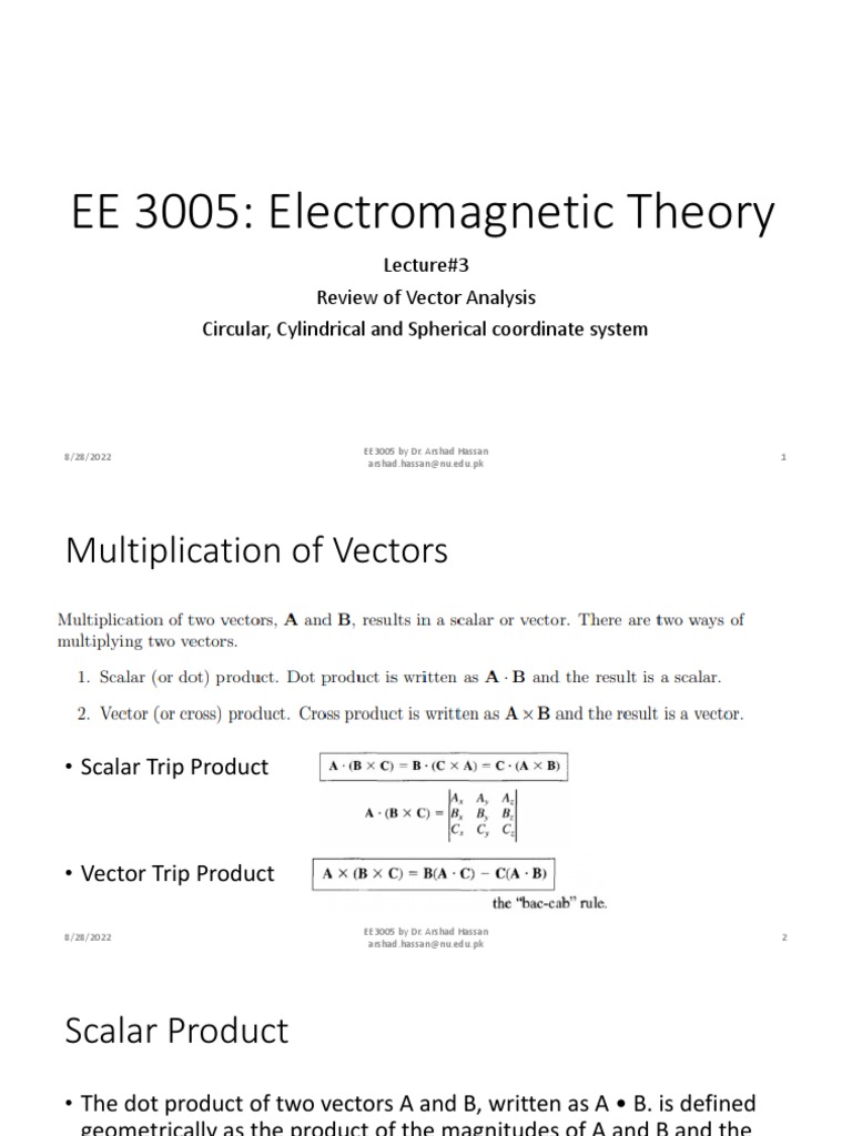 Lecture 3 Pdf Euclidean Vector Coordinate System