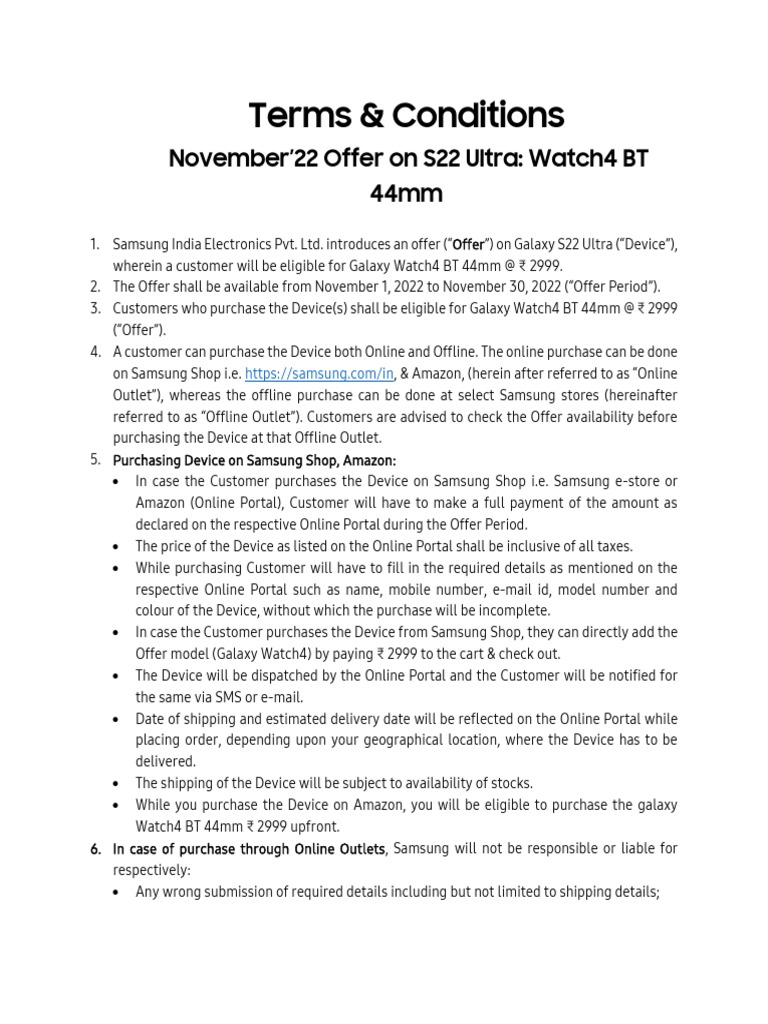 s22 Ultra Launch Offer March TNC | PDF