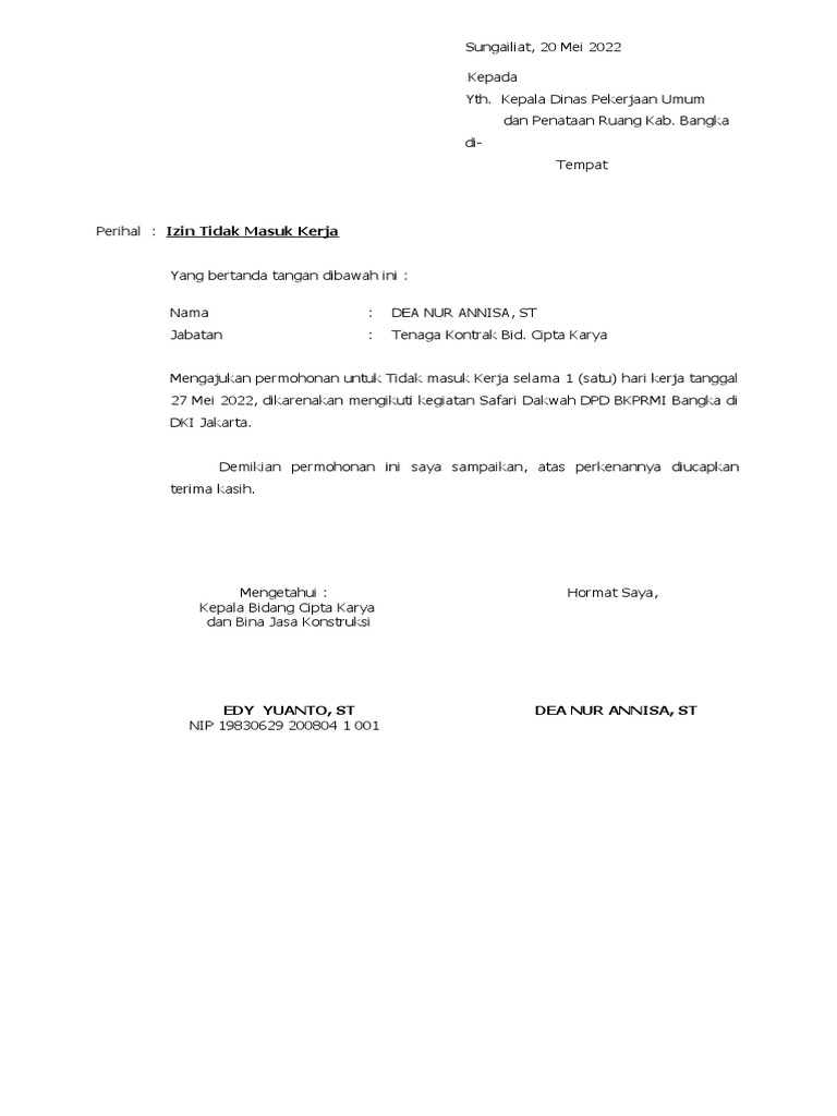 Surat Izin Dak Begawe | PDF