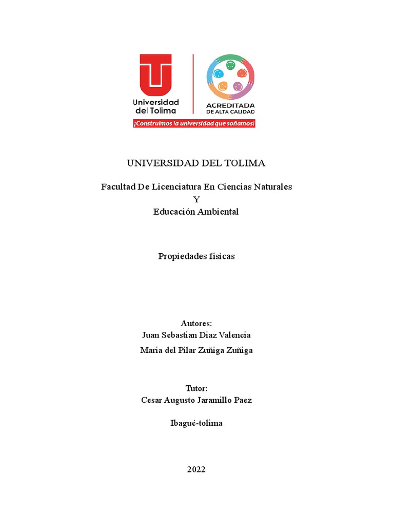 Informe De Laboratorio Quimica Pdf Agua Densidad